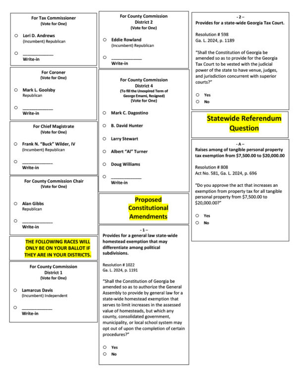 Sample Ballot for Nov. 5, 2024 General Election Available to View ...