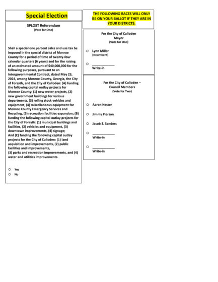 Sample Ballot for Nov. 5, 2024 General Election Available to View ...