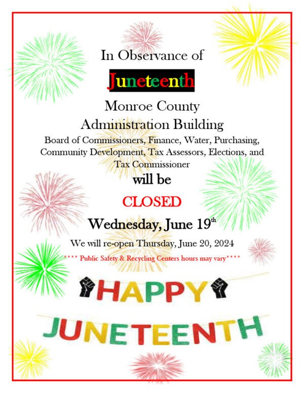 Monroe County Administrative Offices to be Closed on Wednesday, June 19 ...