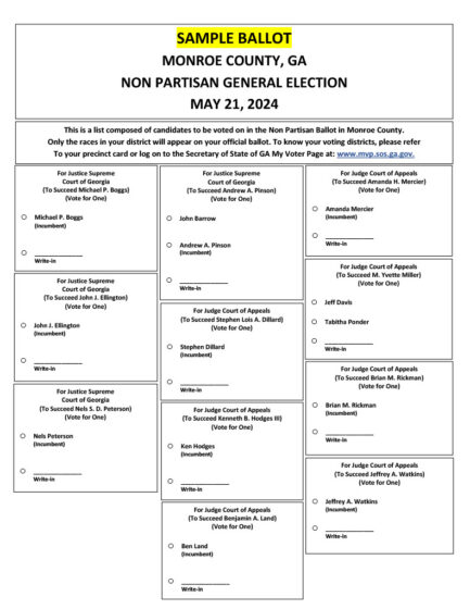 Non-Partisan Sample Ballot for the May 21, 2024 Primary Election ...