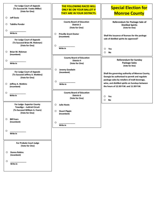 Republican Sample Ballot for the May 21, 2024 Primary Election – Monroe ...