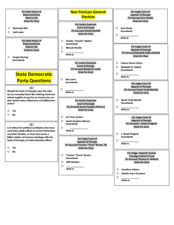 Democratic Party Sample Ballot for the May 19, 2026 Election – Monroe ...