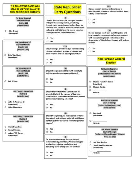 Republican Party Sample Ballot for the May 19, 2026 Election – Monroe ...
