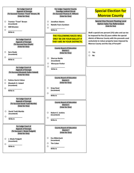 Republican Party Sample Ballot for the May 19, 2026 Election – Monroe ...