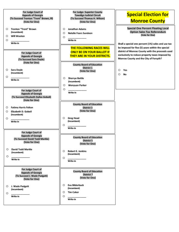 Republican Party Sample Ballot for the May 19, 2026 Election – Monroe ...